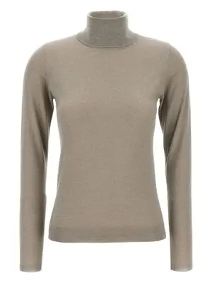 Brunello Cucinelli Sparkling Cashmere And Silk Lightweight Turtleneck Sweater - Multicolor