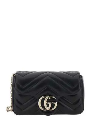Gucci Ophidia Mini Bag With Gg Plate - Black