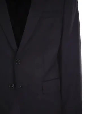 BOSS Slim Fit Blazer In Virgin Wool Serge - Blue