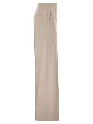 Max Mara Giron" Wool, Mohair, And Silk Wide-leg Trousers - Cream