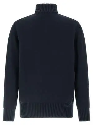 Givenchy Paris Embroidered Turtleneck Sweater - Blue
