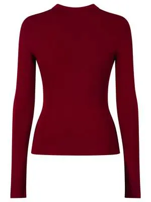 Balenciaga Ribbed Crewneck Long-sleeved Fitted Top