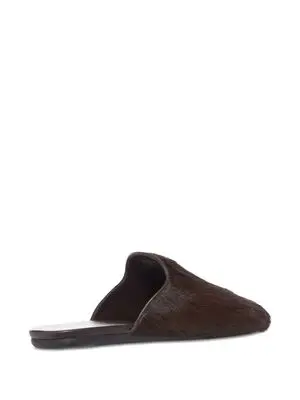Prada Calf Hair Mules - Brown