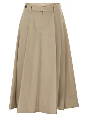 BRUNELLO CUCINELLI BRUNELLO CUCINELLI Sartorial Skirt In Techno Cotton Poplin With Embellishment