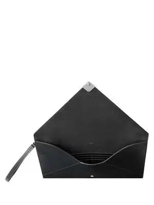 Fendi Large Ff Squared Leather Flat Pouch