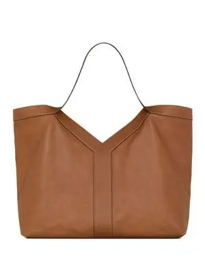 Saint Laurent SAINT LAURENT "Y" Large Tote In Grained Leather Brown