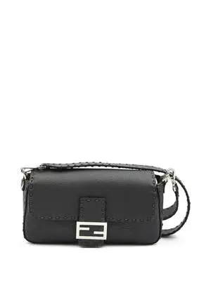 Fendi Baguette Macro-stitch Messenger Bag - Gray