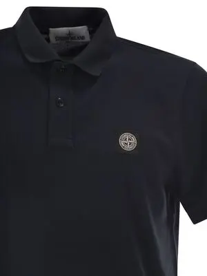 Stone Island Regular Fit Short-sleeved Polo Shirt With Compass Patch - Blue