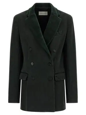 Dries Van Noten Befya Double-breasted Stonewashed Cotton Denim Blazer - Green