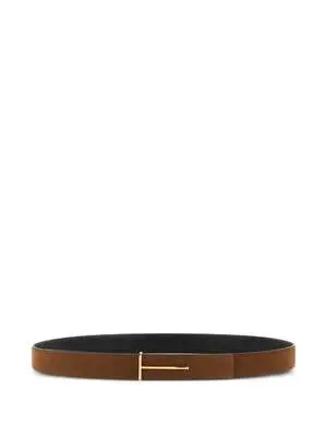 TOM FORD Reversible Belt With Logo Buckle - Brown