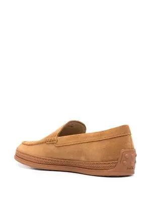 TOD'S Cord Weaving Slip-on Suede Loafers - Brown