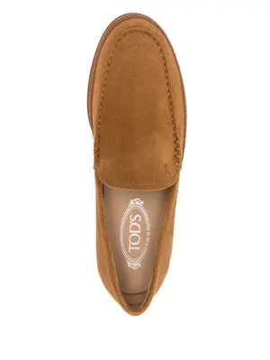 TOD'S Cord Weaving Slip-on Suede Loafers - Brown