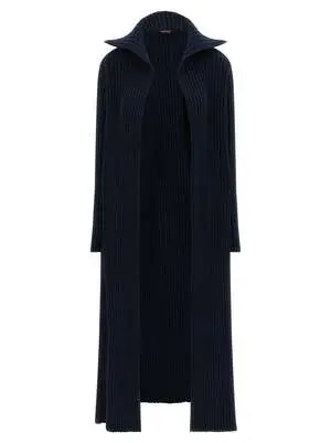 Balenciaga Ribbed Maxi Cardigan - Blue