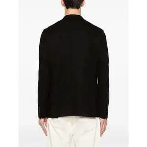 Tagliatore Cotton Blazer With Notched Lapels - Black