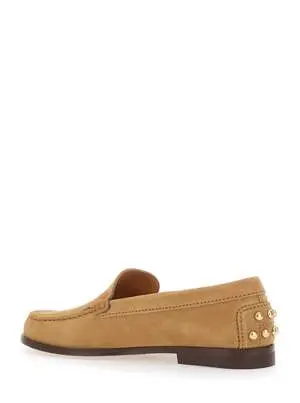 TOD'S Leather Loafers With Embossed Logo And Stud Detail - Multicolor