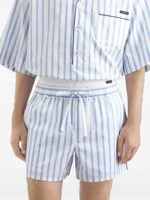 Dolce & Gabbana Striped Cotton Blend Bermuda Shorts
