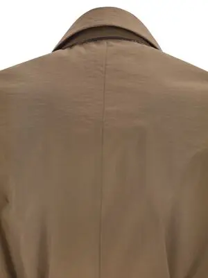 Brunello Cucinelli Techno Cotton Poplin Waistcoat With Belt And Pendant - Brown