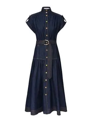 Women's Contrast Stitching Denim Dresses