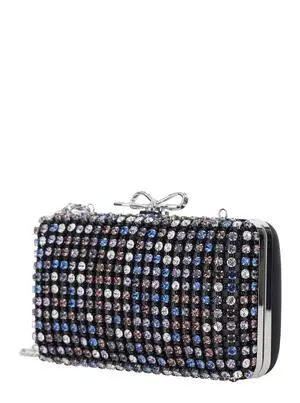 SELF-PORTRAIT Embellished Clutch With Bow Detail And Chain Strap - Multicolor
