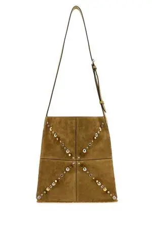 Valentino Garavani Suede Shoulder Bag With Studs And Fringe