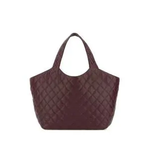 Saint Laurent Quilted Leather Tote Bag With Gold-tone Logo - Red