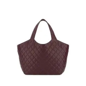 Saint Laurent Quilted Leather Tote Bag With Gold-tone Logo - Red