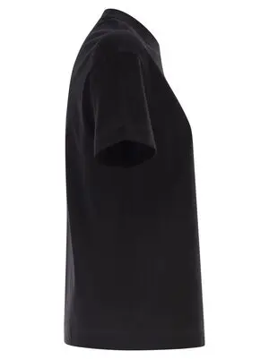 Brunello Cucinelli Cotton Jersey T-shirt With Embellished Pocket - Black