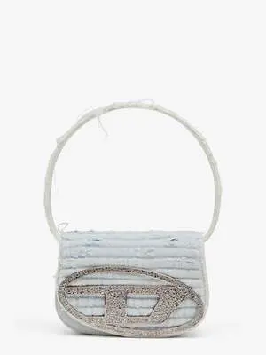 DIESEL® 1dr Denim Shoulder Bag With Rhinestone D Logo - Multicolor