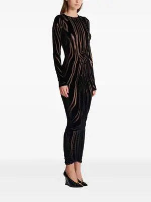 Balmain Zebra Print Midi Dress