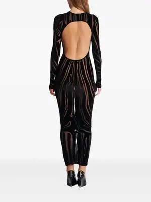 Balmain Zebra Print Midi Dress