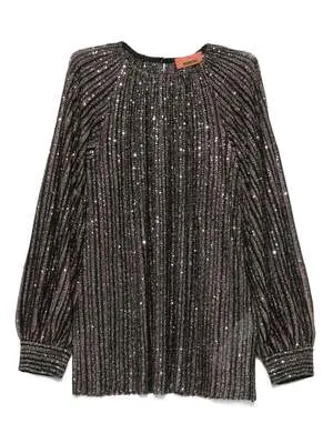 Missoni MISSONI Sequined Striped Long Sleeve Top Brown