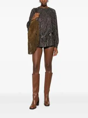Missoni Sequined Striped Long Sleeve Top - Brown