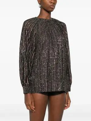 Missoni Sequined Striped Long Sleeve Top - Brown