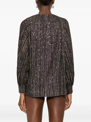 Missoni Sequined Striped Long Sleeve Top - Brown