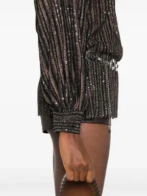 Missoni Sequined Striped Long Sleeve Top - Brown