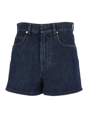 Fendi FENDI Denim Shorts With Logo Patch Multicolor