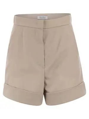 Max Mara Wool, Mohair, And Silk Canvas Shorts - Multicolor
