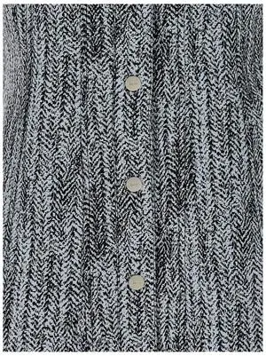 GANNI Cotton Tweed Square Neck Mini Dress