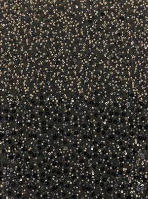 ROTATE BY BIRGER CHRISTENSEN Beaded Metallic Dress With Flared Hems - Multicolor