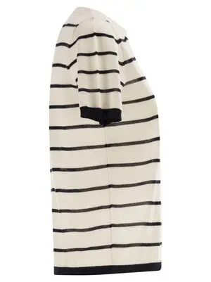 Max Mara Cashmere And Silk Knit Jumper With Striped Pattern - Multicolor