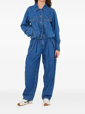 Loewe Denim Cotton Jacket With Pointed Collar - Multicolor