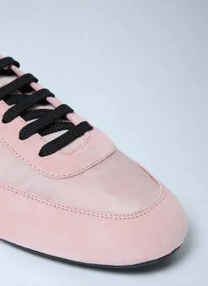 Prada Re-nylon And Suede Collapsible Sneakers - Pink