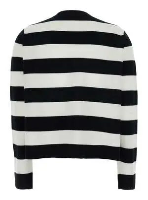 Max Mara Viterbo Striped Wool Crewneck Sweater With Front Embroidery - Multicolor