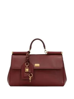 Dolce & Gabbana Plongé Leather My Sicily Handbag - Red