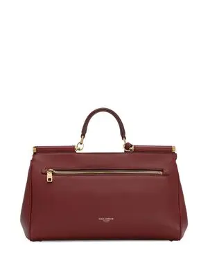 Dolce & Gabbana Plongé Leather My Sicily Handbag - Red