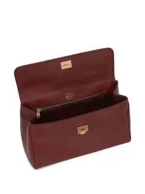 Dolce & Gabbana Plongé Leather My Sicily Handbag - Red