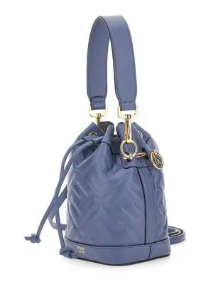 Fendi Mon Tresor' Mini Handbag With Adjustable And Removable Shoulder Strap And All-over Embossed Ff Motif In Leather - Multicolor