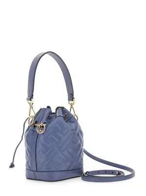 Fendi Mon Tresor' Mini Handbag With Adjustable And Removable Shoulder Strap And All-over Embossed Ff Motif In Leather - Multicolor