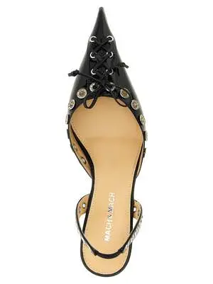 MACH &AMP; MACH Mach & Mach Crystalized Corset Slingback Pumps