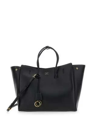 Balenciaga Hampton Medium Embossed Logo Leather Handbag